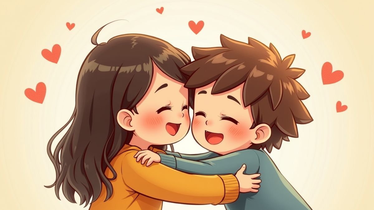 Liefdevol Verbonden: Meisjes Knuffelen Jongens Dag